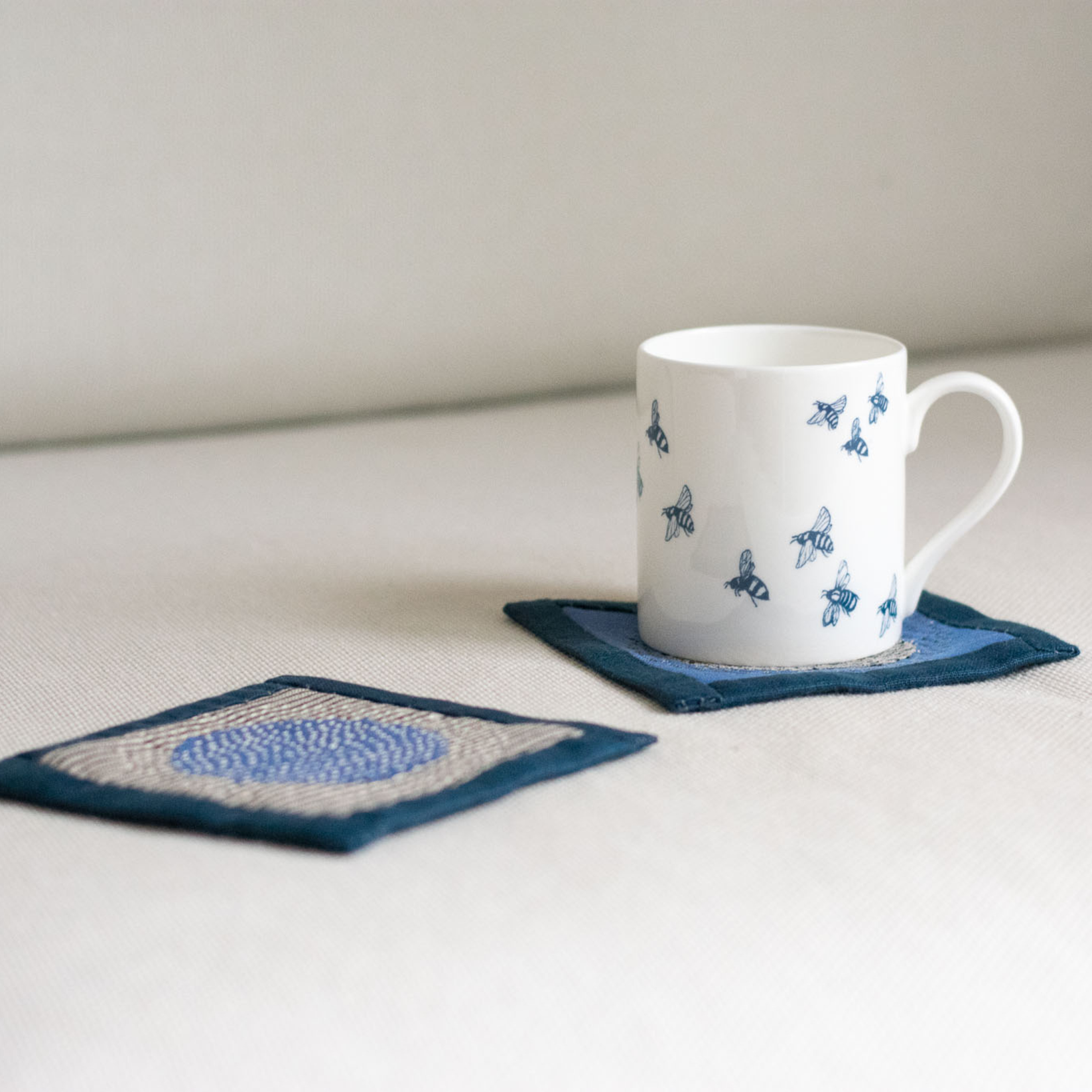 Helen Round Slow Stitched Coasters Kit in Linen | The Indie Stitches ...